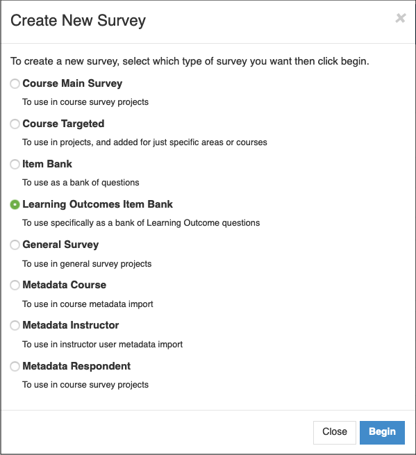 Learning Outcomes – Course Evaluations & Surveys