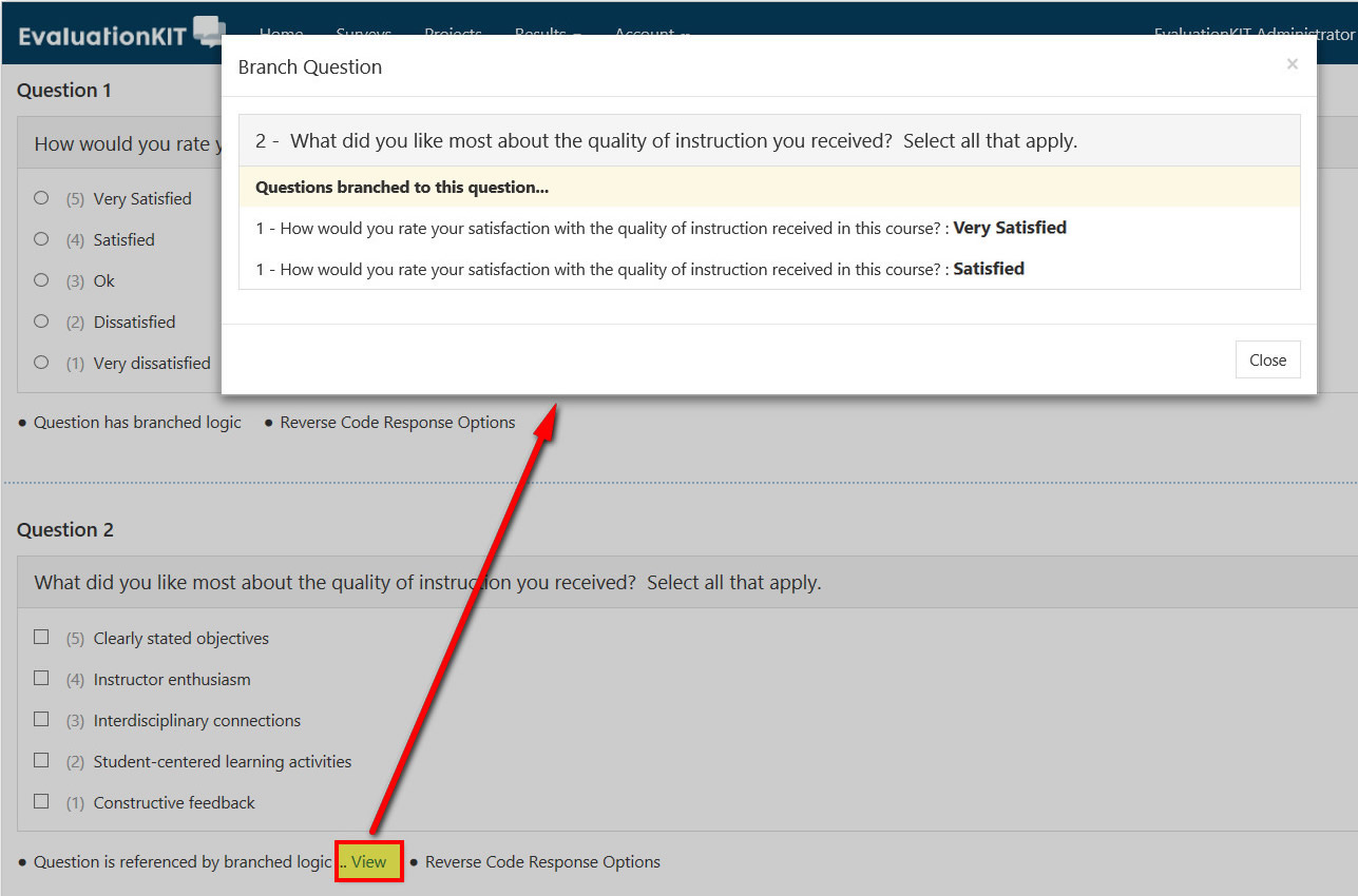 Branching Question Types – Course Evaluations & Surveys