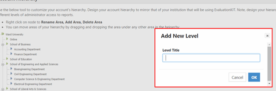 Hierarchy Builder – Course Evaluations & Surveys